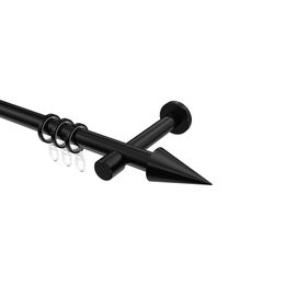 GARDINENSTANGE Prestige Savio 120 cm, 1-l&auml;ufig, 20 mm &Oslash; Schwarz