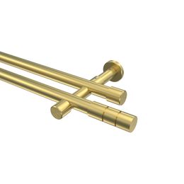 GARDINENSTANGE Prestige Elanto 540 cm (geteilt in 3 x 180 cm), 2-l&auml;ufig (ohne Ringe), 20 mm &Oslash; Messing-Optik