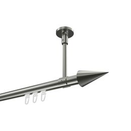 GARDINENSTANGE INNENLAUF Sonette Savio 140 cm, 1-l&auml;ufig, 20 mm &Oslash; Edelstahl-Optik