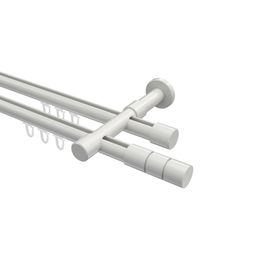 GARDINENSTANGE INNENLAUF Prestige Elanto 260 cm (geteilt in 2 x 130 cm), 2-l&auml;ufig, 20 mm &Oslash; Wei&szlig;