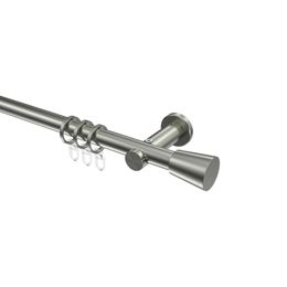 GARDINENSTANGE Platon Sitra 480 cm (geteilt in 3 x 160 cm), 1-l&auml;ufig, 20 mm &Oslash; Edelstahl-Optik