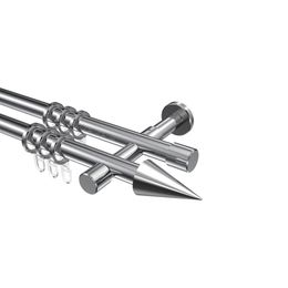 GARDINENSTANGE Prestige Savio 600 cm (geteilt in 3 x 200 cm), 2-l&auml;ufig, 20 mm &Oslash; Chrom