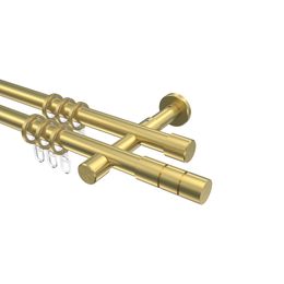 GARDINENSTANGE Prestige Elanto 280 cm (geteilt in 2 x 140 cm), 2-l&auml;ufig, 20 mm &Oslash; Messing-Optik