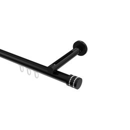 GARDINENSTANGE INNENLAUF Siteno Estana 420 cm (geteilt in 3 x 140 cm), 1-l&auml;ufig, 20 mm &Oslash; Schwarz