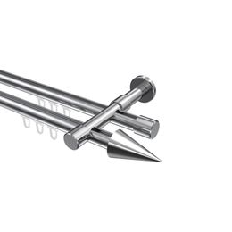 GARDINENSTANGE INNENLAUF Prestige Savio 480 cm (geteilt in 3 x 160 cm), 2-l&auml;ufig, 20 mm &Oslash; Chrom