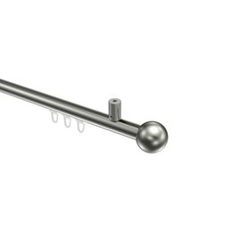 GARDINENSTANGE INNENLAUF Sonius Luino 120 cm, 1-l&auml;ufig, 20 mm &Oslash; Edelstahl-Optik