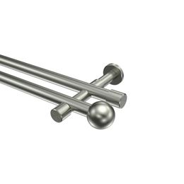GARDINENSTANGE Prestige Luino 180 cm, 2-l&auml;ufig (ohne Ringe), 20 mm &Oslash; Edelstahl-Optik
