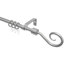 GARDINENSTANGE / TELESKOPSTANGE Hera Helix 130-240 cm, 1-l&auml;ufig, 16/13 mm &Oslash; Silbergrau