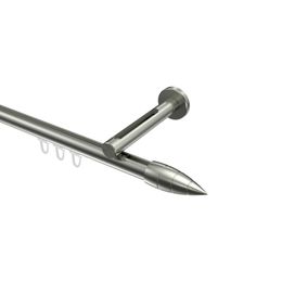 GARDINENSTANGE INNENLAUF Siteno Samanto 400 cm (geteilt in 2 x 200 cm), 1-l&auml;ufig, 20 mm &Oslash; Edelstahl-Optik