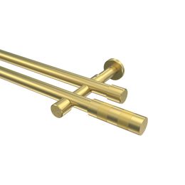GARDINENSTANGE Prestige Mavell 240 cm (geteilt in 2 x 120 cm), 2-l&auml;ufig (ohne Ringe), 20 mm &Oslash; Messing-Optik