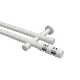 GARDINENSTANGE Prestige Mavell 180 cm, 2-l&auml;ufig (ohne Ringe), 20 mm &Oslash; Wei&szlig;