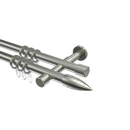 GARDINENSTANGE Prestige Samanto 200 cm, 2-l&auml;ufig, 20 mm &Oslash; Edelstahl-Optik