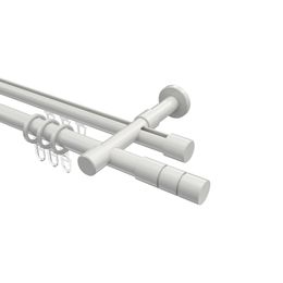 GARDINENSTANGE RUNDROHR-INNENLAUF Prestige Elanto 540 cm (geteilt in 3 x 180 cm), 2-l&auml;ufig, 20 mm &Oslash; Wei&szlig;
