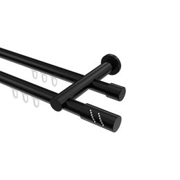 GARDINENSTANGE INNENLAUF Platon Zoena 140 cm, 2-l&auml;ufig, 20 mm &Oslash; Schwarz