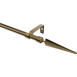 GARDINENSTANGE Olymp Lorenzo 140 cm, 1-l&auml;ufig (ohne Ringe), 16 mm &Oslash; Messing Antik