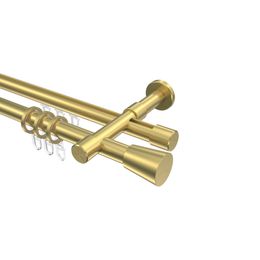 GARDINENSTANGE RUNDROHR-INNENLAUF Prestige Sitra 520 cm (geteilt in 4 x 130 cm), 2-l&auml;ufig, 20 mm &Oslash; Messing-Optik