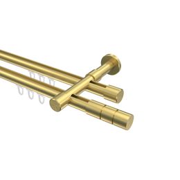GARDINENSTANGE INNENLAUF Prestige Elanto 520 cm (geteilt in 4 x 130 cm), 2-l&auml;ufig, 20 mm &Oslash; Messing-Optik