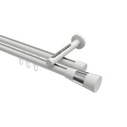 GARDINENSTANGE INNENLAUF Siteno Tanara 280 cm (geteilt in 2 x 140 cm), 2-l&auml;ufig, 20 mm &Oslash; Wei&szlig;