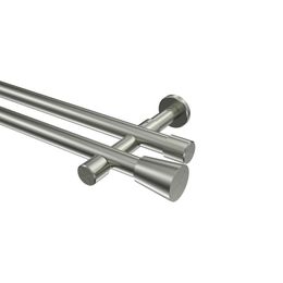 GARDINENSTANGE Prestige Sitra 320 cm (geteilt in 2 x 160 cm), 2-l&auml;ufig (ohne Ringe), 20 mm &Oslash; Edelstahl-Optik