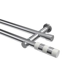 GARDINENSTANGE Platon Mavell 140 cm, 2-l&auml;ufig (ohne Ringe), 20 mm &Oslash; Chrom