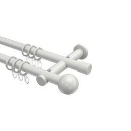 GARDINENSTANGE Platon Luino 280 cm (geteilt in 2 x 140 cm), 2-l&auml;ufig, 20 mm &Oslash; Wei&szlig;