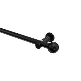 GARDINENSTANGE Platon Luino 240 cm (geteilt in 2 x 120 cm), 1-l&auml;ufig (ohne Ringe), 20 mm &Oslash; Schwarz
