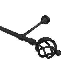 GARDINENSTANGE Primus Paolo 280 cm (geteilt in 2 x 140 cm), 1-l&auml;ufig (ohne Ringe), 16 mm &Oslash; Schwarz