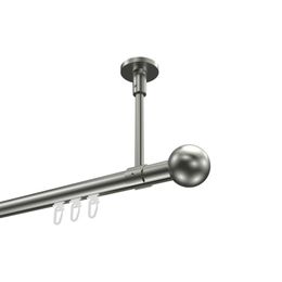 GARDINENSTANGE INNENLAUF Sonette Luino 300 cm (geteilt in 3 x 100 cm), 1-l&auml;ufig, 20 mm &Oslash; Edelstahl-Optik