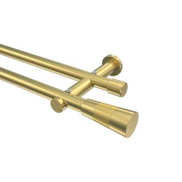 GARDINENSTANGE Platon Tanara 480 cm (geteilt in 3 x 160 cm), 2-l&auml;ufig (ohne Ringe), 20 mm &Oslash; Messing-Optik