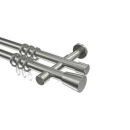 GARDINENSTANGE Prestige Sitra 180 cm, 2-l&auml;ufig, 20 mm &Oslash; Edelstahl-Optik