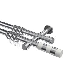 GARDINENSTANGE Prestige Mavell 260 cm (geteilt in 2 x 130 cm), 2-l&auml;ufig, 20 mm &Oslash; Chrom