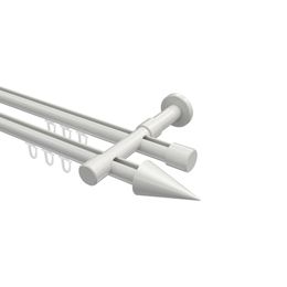 GARDINENSTANGE INNENLAUF Prestige Savio 280 cm (geteilt in 2 x 140 cm), 2-l&auml;ufig, 20 mm &Oslash; Wei&szlig;