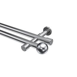 GARDINENSTANGE Prestige Luino 400 cm (geteilt in 2 x 200 cm), 2-l&auml;ufig (ohne Ringe), 20 mm &Oslash; Chrom