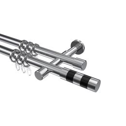 GARDINENSTANGE Prestige Mavell 320 cm (geteilt in 2 x 160 cm), 2-l&auml;ufig, 20 mm &Oslash; Chrom