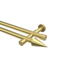 GARDINENSTANGE Prestige Savio 320 cm (geteilt in 2 x 160 cm), 2-l&auml;ufig (ohne Ringe), 20 mm &Oslash; Messing-Optik