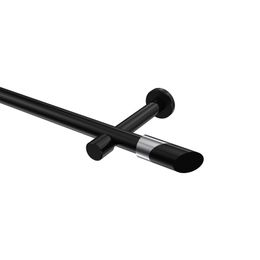 GARDINENSTANGE Prestige Verano 320 cm (geteilt in 2 x 160 cm), 1-l&auml;ufig (ohne Ringe), 20 mm &Oslash; Schwarz
