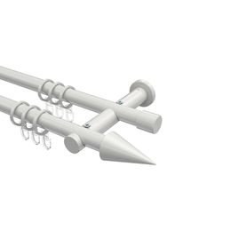 GARDINENSTANGE Platon Savio 280 cm (geteilt in 2 x 140 cm), 2-l&auml;ufig, 20 mm &Oslash; Wei&szlig;