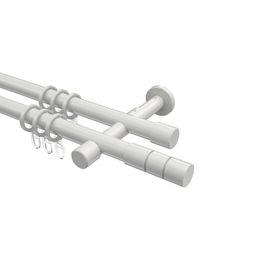 GARDINENSTANGE Prestige Elanto 260 cm (geteilt in 2 x 130 cm), 2-l&auml;ufig, 20 mm &Oslash; Wei&szlig;