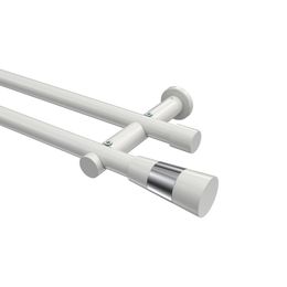 GARDINENSTANGE Platon Tanara 200 cm, 2-l&auml;ufig (ohne Ringe), 20 mm &Oslash; Wei&szlig;