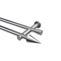 GARDINENSTANGE Platon Elanto 600 cm (geteilt in 3 x 200 cm), 2-l&auml;ufig (ohne Ringe), 20 mm &Oslash; Chrom