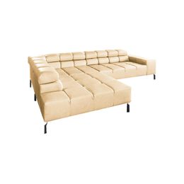 KAWOLA ECKSOFA NELSON Beige Leder