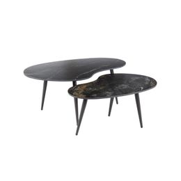 KAWOLA COUCHTISCH PONTE 2ER SET Schwarz Keramik