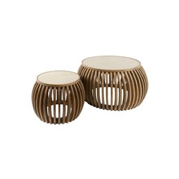 KAWOLA COUCHTISCH ATUEL 2ER SET Wei&szlig; Keramik