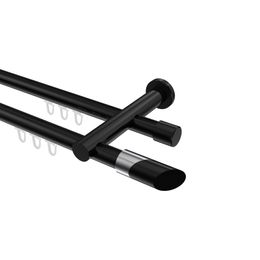 GARDINENSTANGE INNENLAUF Platon Verano 160 cm, 2-l&auml;ufig, 20 mm &Oslash; Schwarz