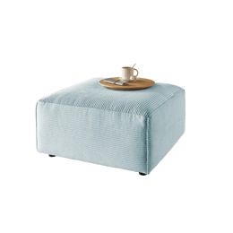 KAWOLA POLSTERHOCKER RANI Hellblau Cord