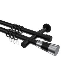 GARDINENSTANGE Prestige Tanara 160 cm, 2-l&auml;ufig, 20 mm &Oslash; Schwarz