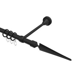 GARDINENSTANGE Primus Lorenzo 480 cm (geteilt in 3 x 160 cm), 1-l&auml;ufig, 16 mm &Oslash; Schwarz