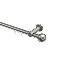 GARDINENSTANGE INNENLAUF Platon Luino 540 cm (geteilt in 3 x 180 cm), 1-l&auml;ufig, 20 mm &Oslash; Edelstahl-Optik