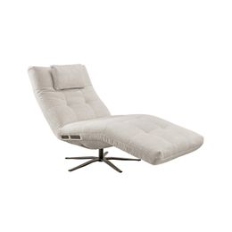 KAWOLA RELAXLIEGE LETICIA Wei&szlig; Flachgewebe Relaxfunktion, Drehbar (360&deg;)