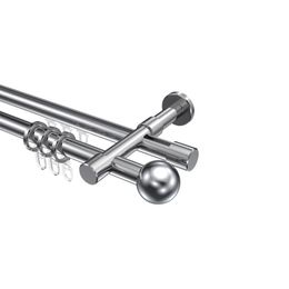 GARDINENSTANGE RUNDROHR-INNENLAUF Prestige Luino 180 cm, 2-l&auml;ufig, 20 mm &Oslash; Chrom